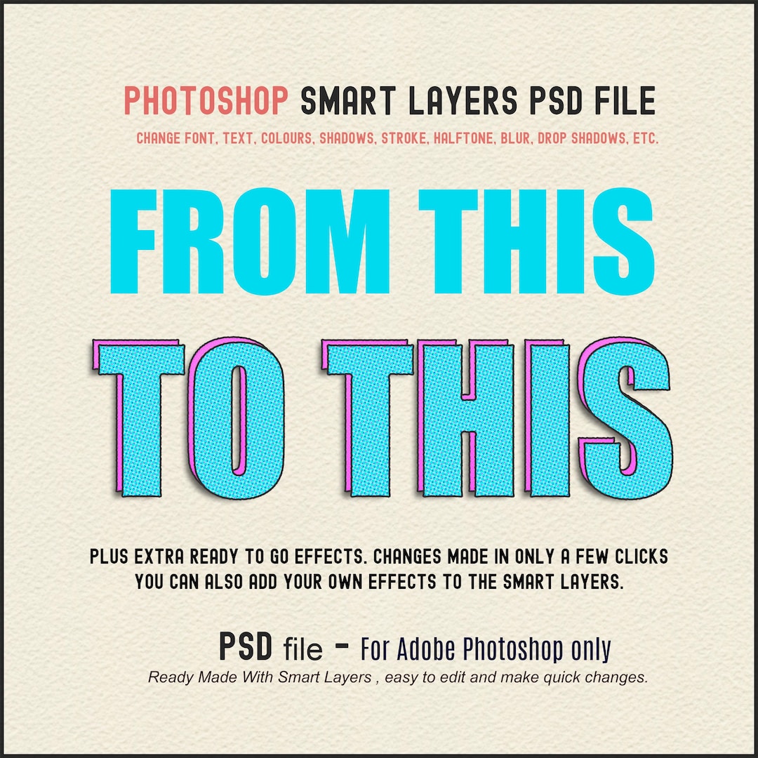 Photoshop Text Effects PSD Template: Smart Layer, Editable (digital ...