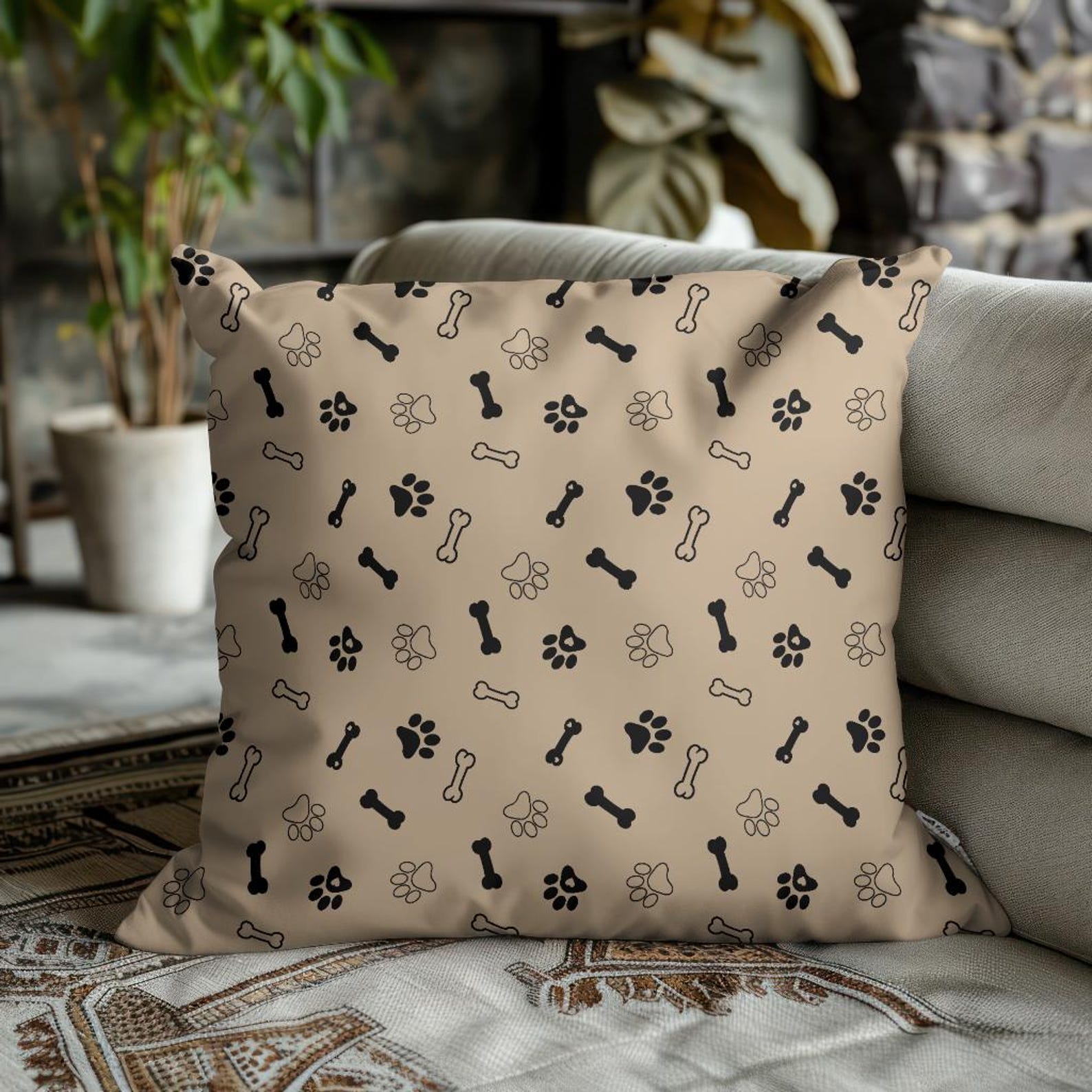 Dog Bones Paw Prints Seamless Pattern (digital Download) - Etsy