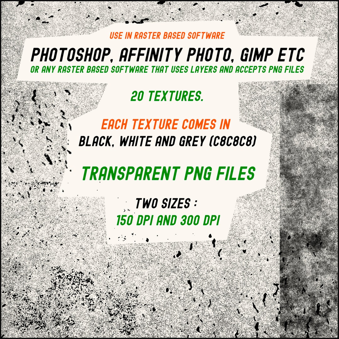 Gritty Grain Texture Bundle: 20 PNG Overlays (digital Download) - Etsy