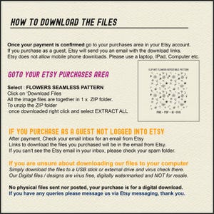 SEAMLESS Repeat FLORAL PATTERN. Printable Clip Art Flowers Pattern in ...