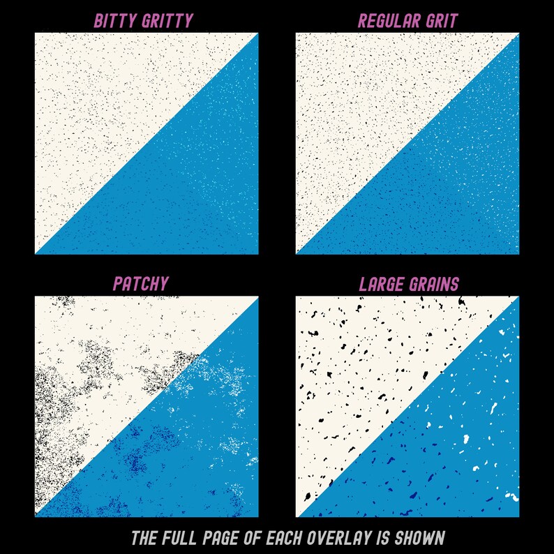 VECTOR GRAIN TEXTURE Overlay Pack, Black Grain + Grit Bundle X 10 ...