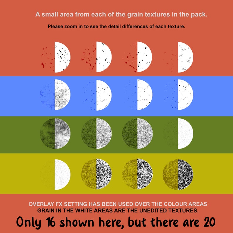 GRAIN GRIT TEXTURE Overlay Bundle X 20 Raster Pack Light, Medium, Heavy ...