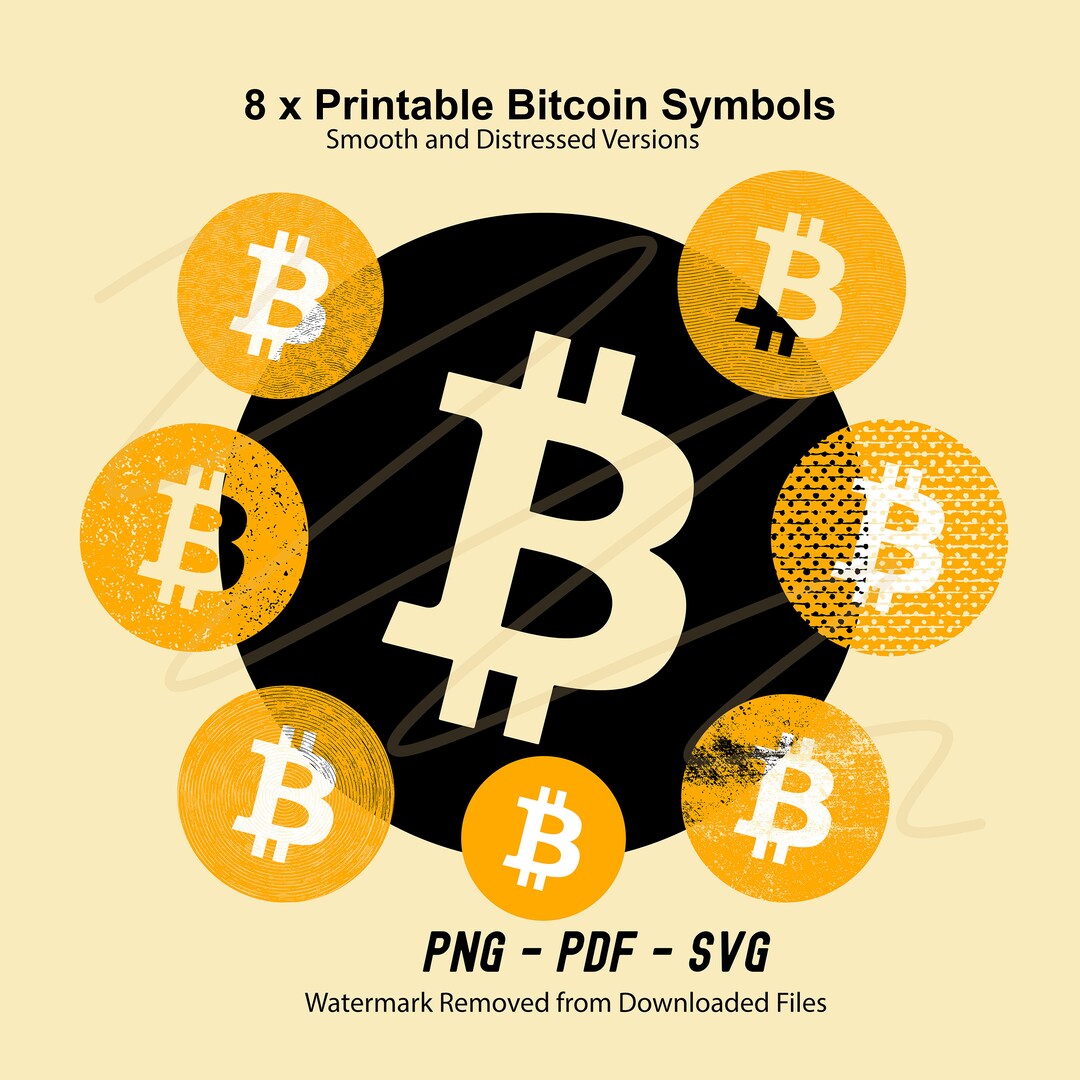 BITCOIN Official LOGO SYMBOL Printable Bundle X 8 Png, Pdf Svg in in ...