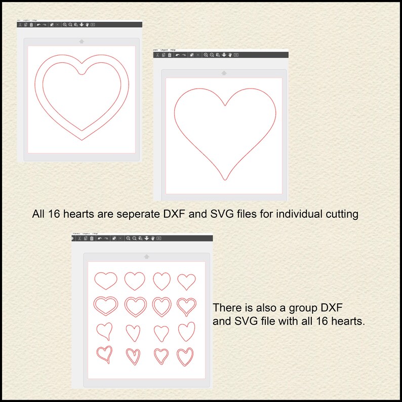 Heart Shapes SVG Bundle: Laser Cut or Print Clip Art (digital Download ...