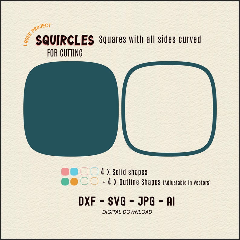 Rounded Square Laser Cut Files: Squircle SVG, DXF, AI (digital Download ...