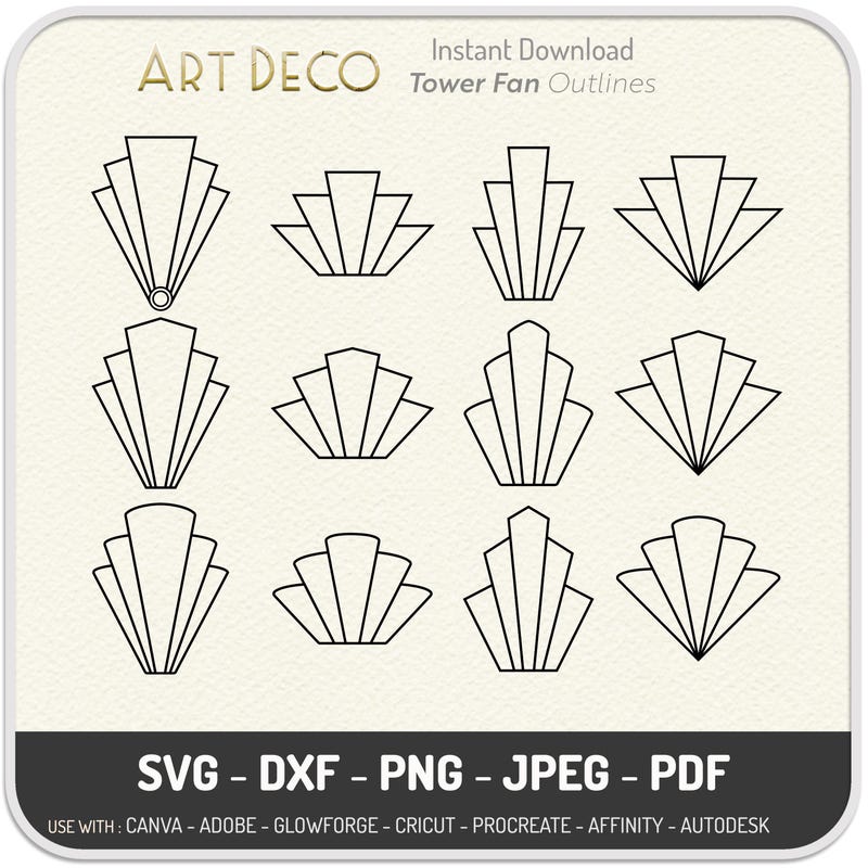 Art Deco Fan Vector - Etsy