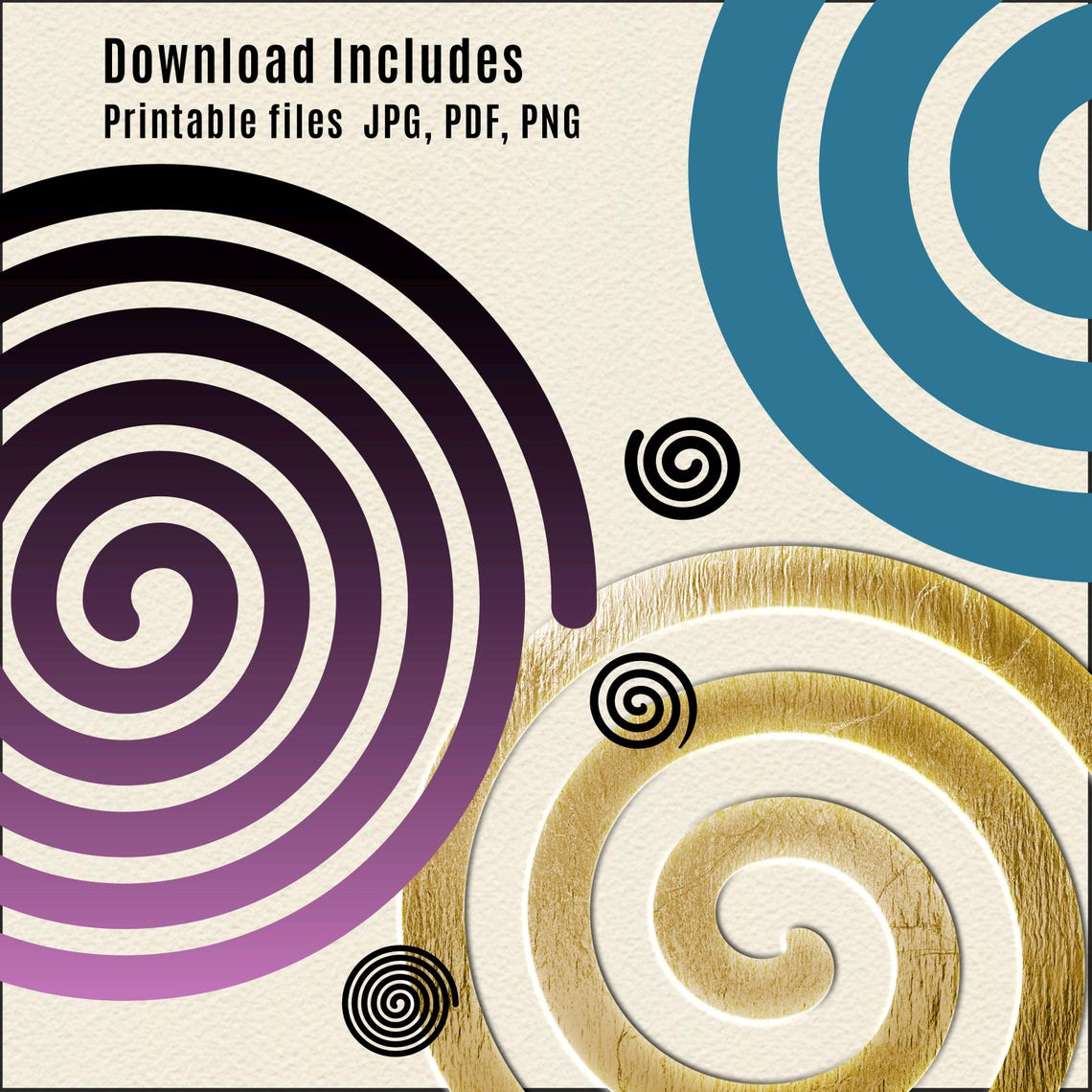 Spirals SVG DXF: Bold Spiral Designs , Laser Cut or Print Files ...