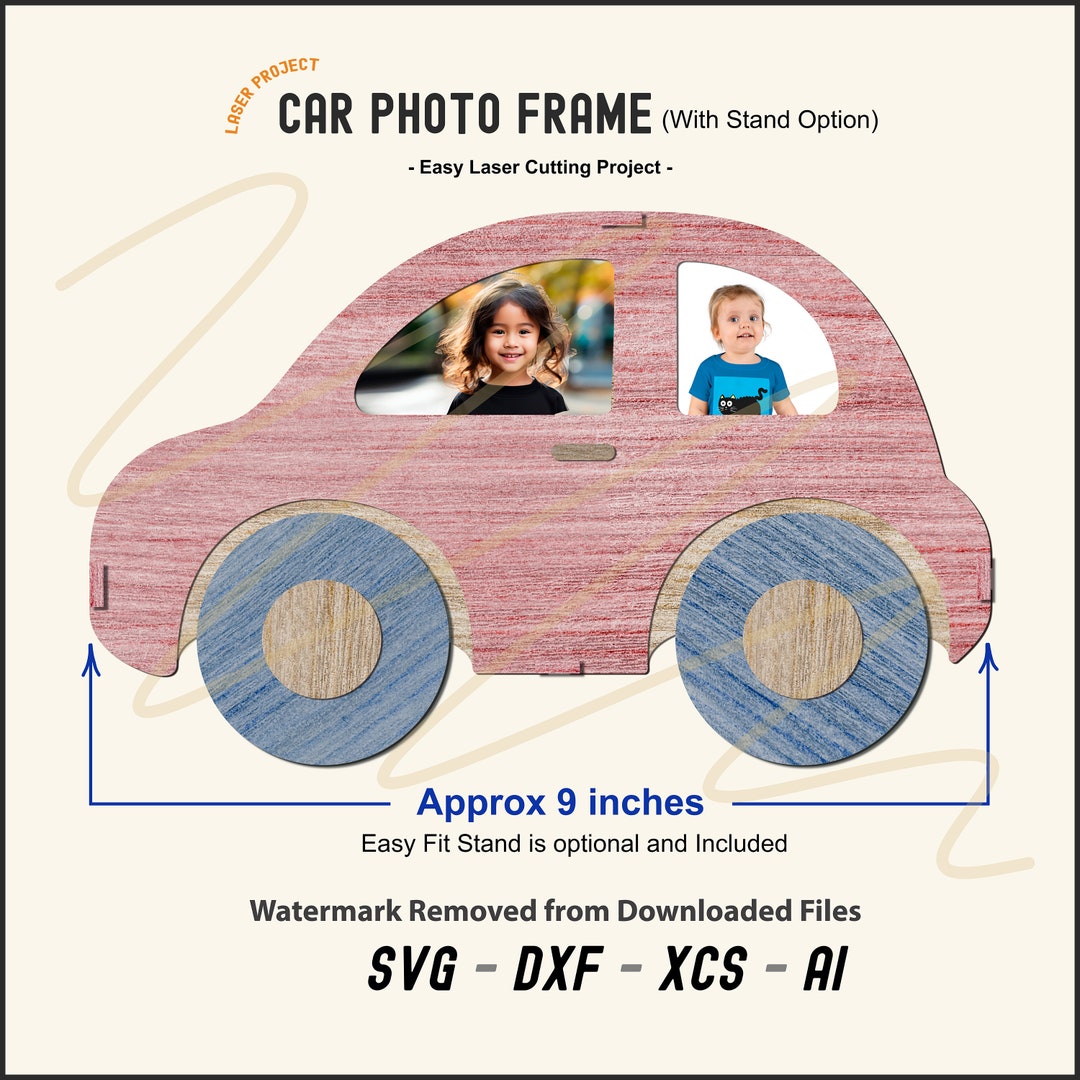 Laser Cut Car Photo Frame SVG: Kids Room Decor (digital Download) - Etsy