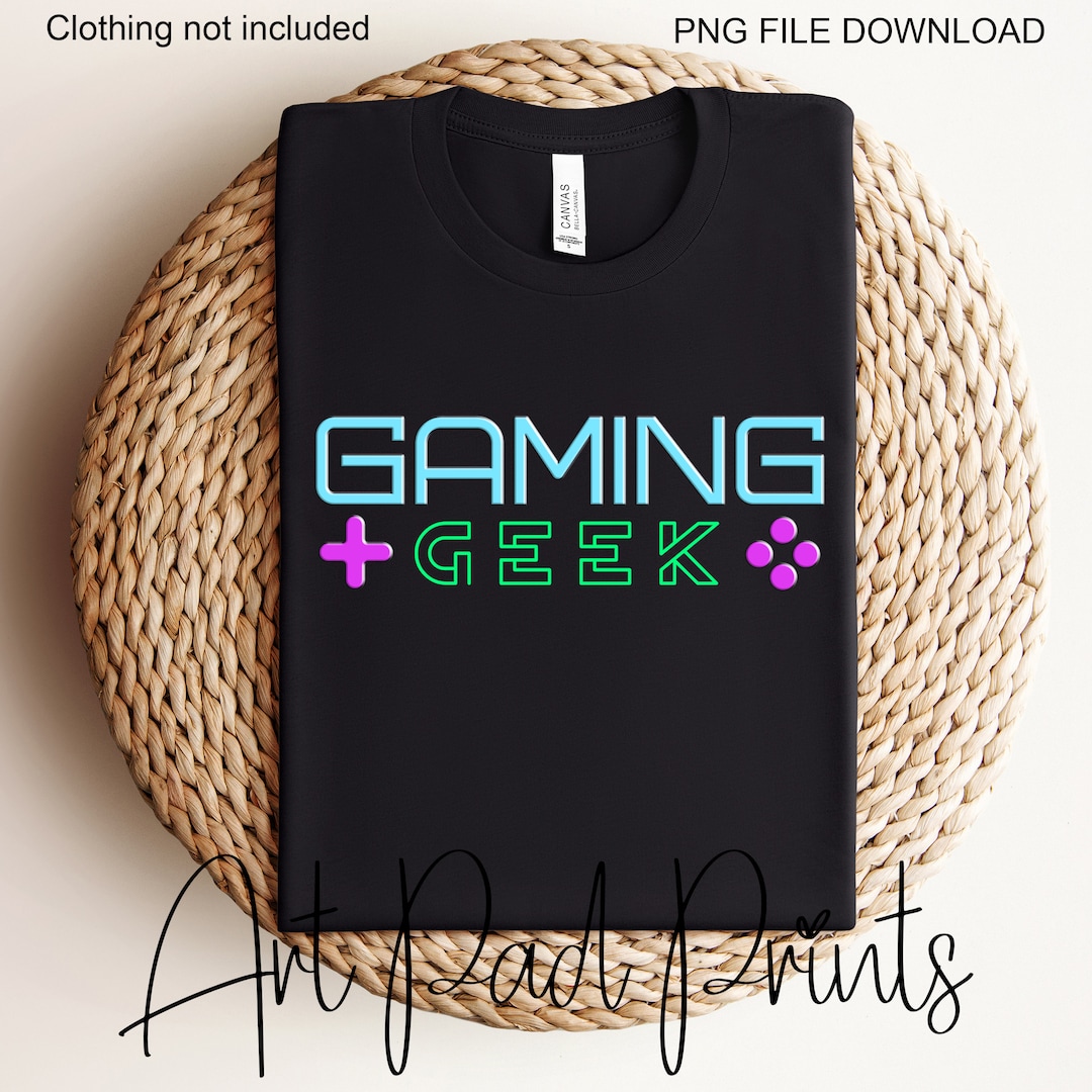 GAMING GAMERS PNG Sublimation Bundle Download. Gaming Geek With Console ...