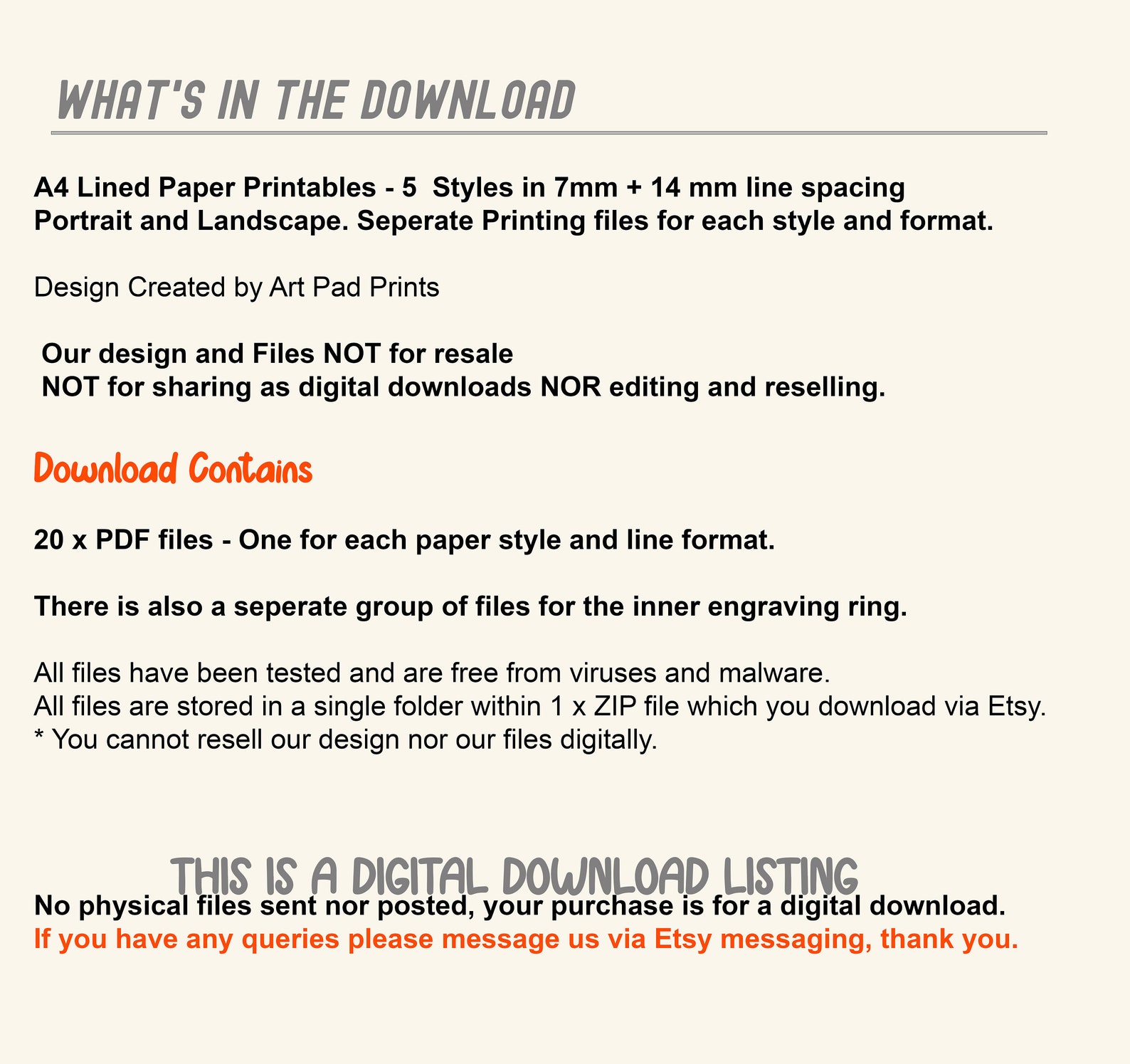 PRINTABLE Note PAPER Lines Bundle for A4 Paper in 5 Styles, Lined Paper ...