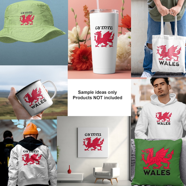 WELSH RED DRAGON Printable Png, Jpg, Pdf, Eps High Quality Digital ...