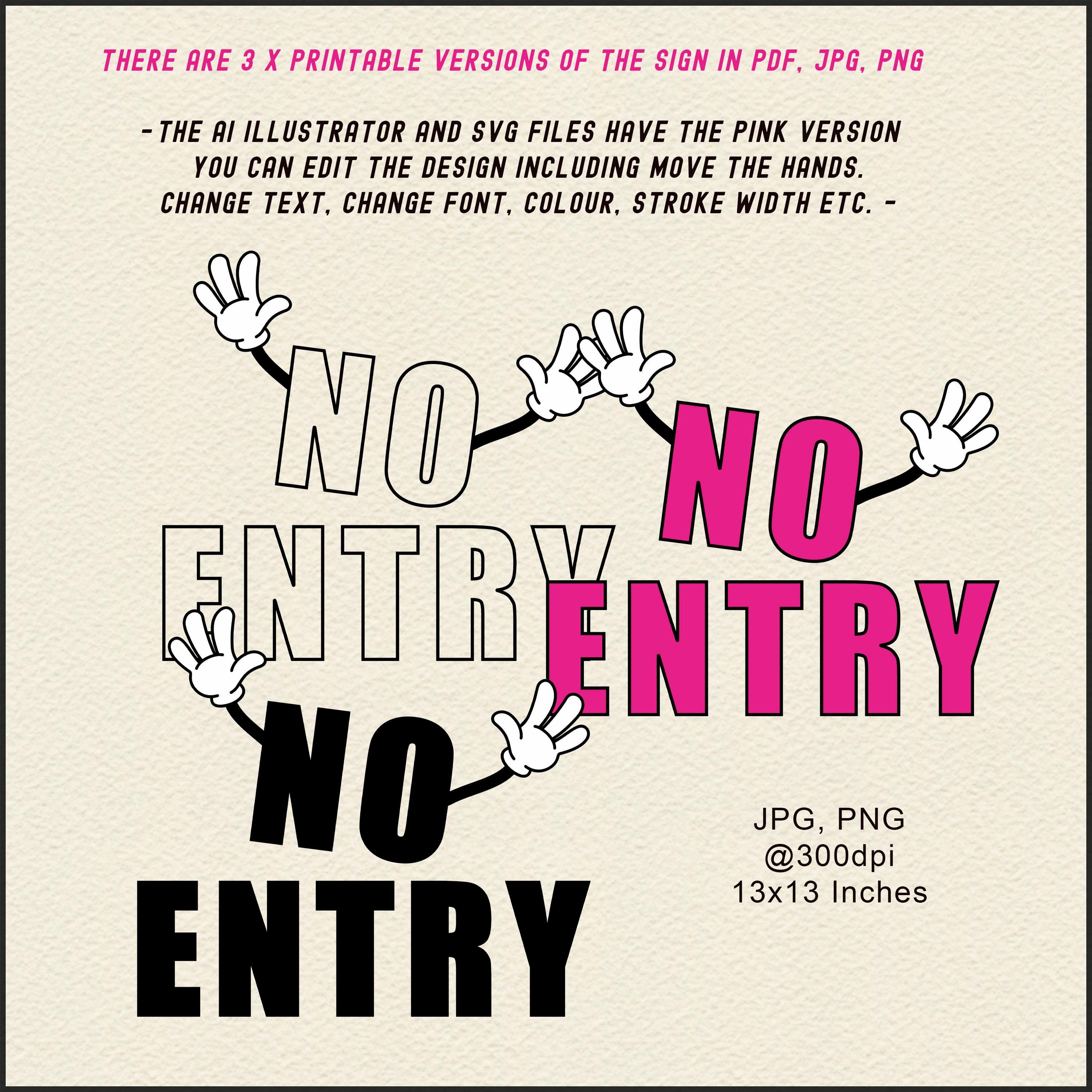 Fun No Entry Printable Sign: Editable Vector (digital Download) - Etsy