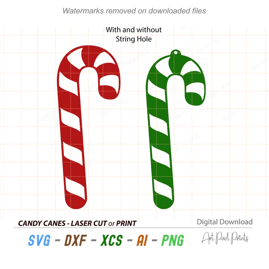 CANDY CANE Laser Cut DECORATION Template Hanging Traditional Christmas ...