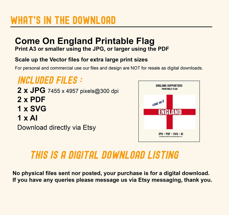 COME ON ENGLAND Printable Flag Svg, Pdf, Jpg With George Cross and ...