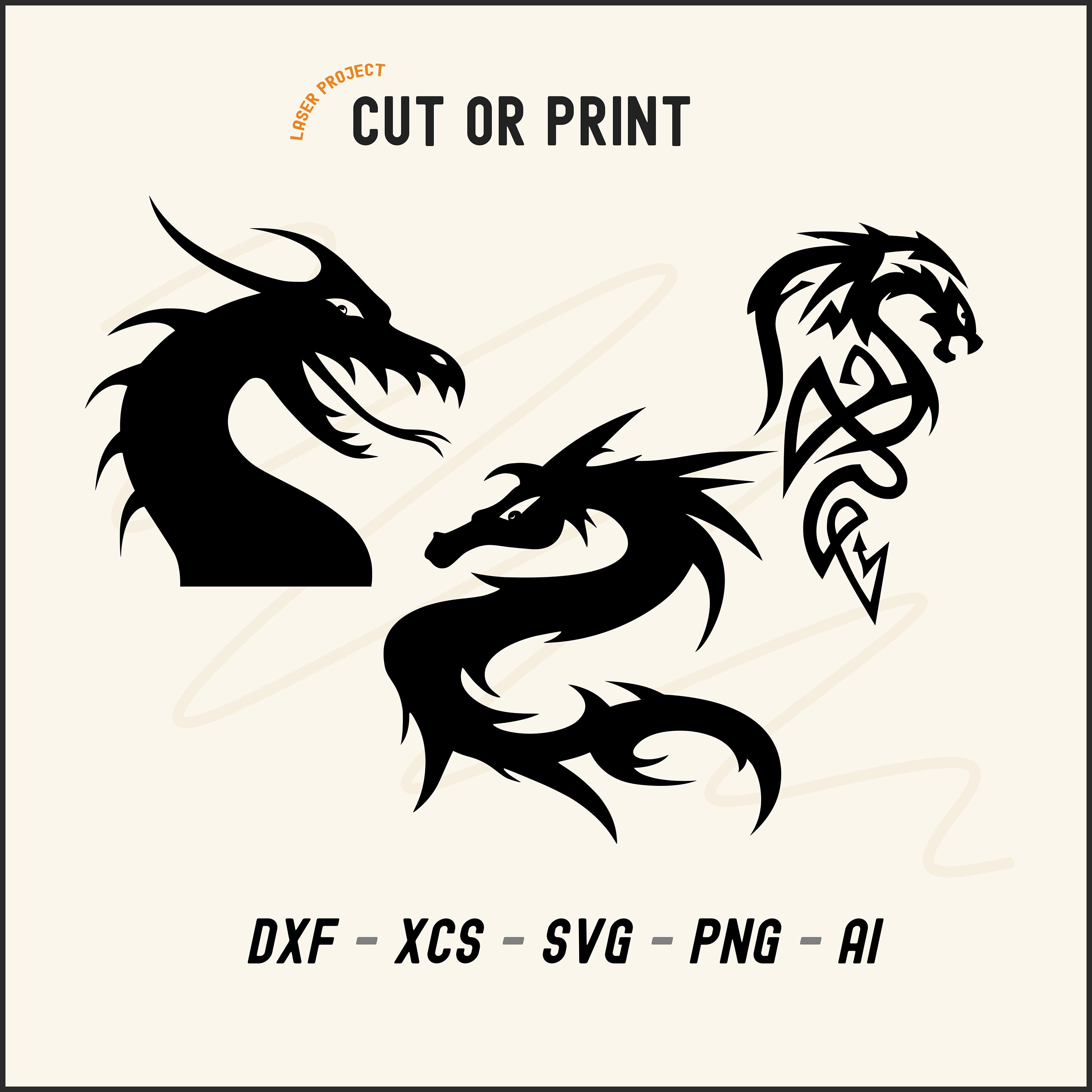 DRAGON LASER Cut or Print, Dxf, Xcs, Svg,ai, Png. for Laser or Plasma ...