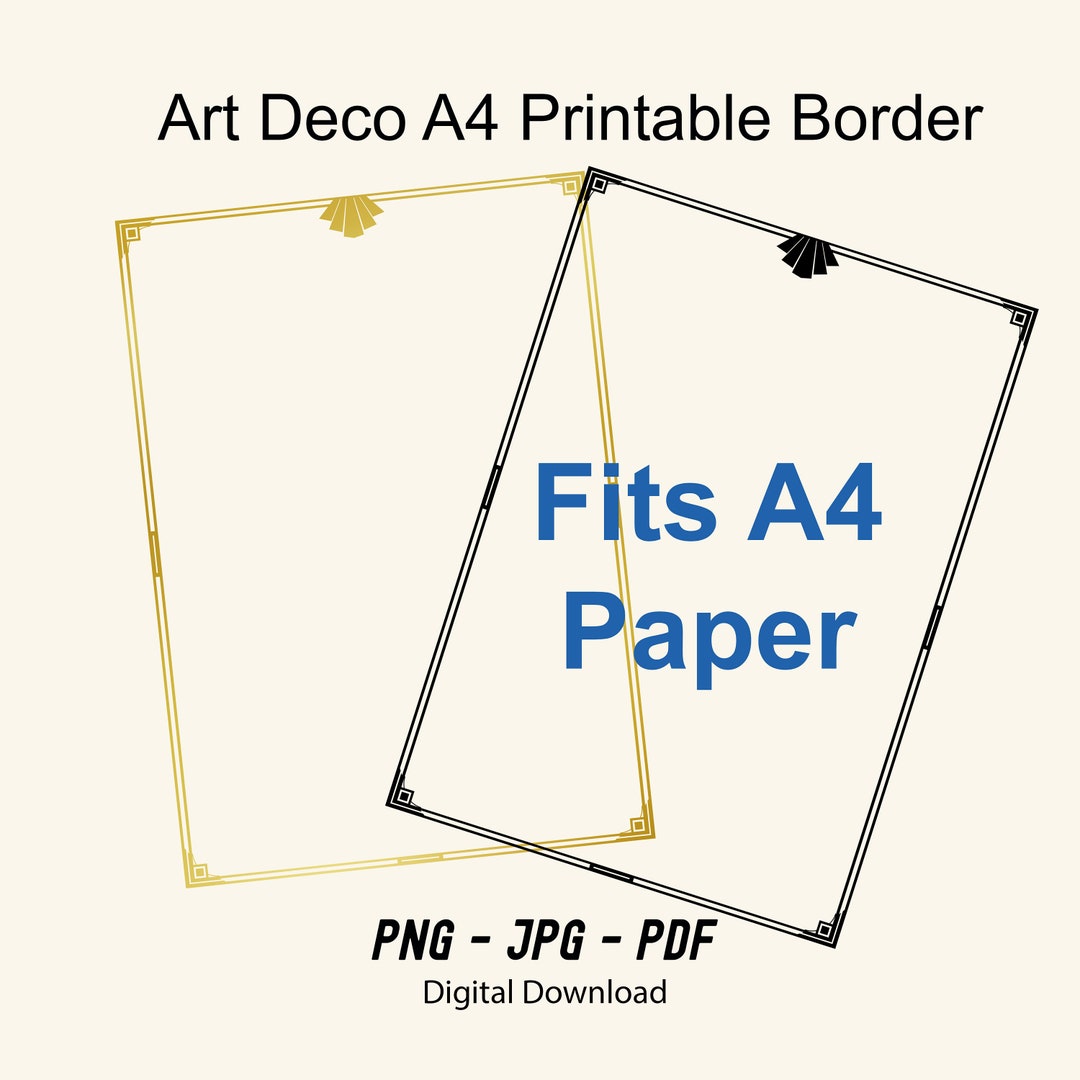 ART DECO BORDERS / Frames, Printable for A4 Paper or Smaller. - Etsy