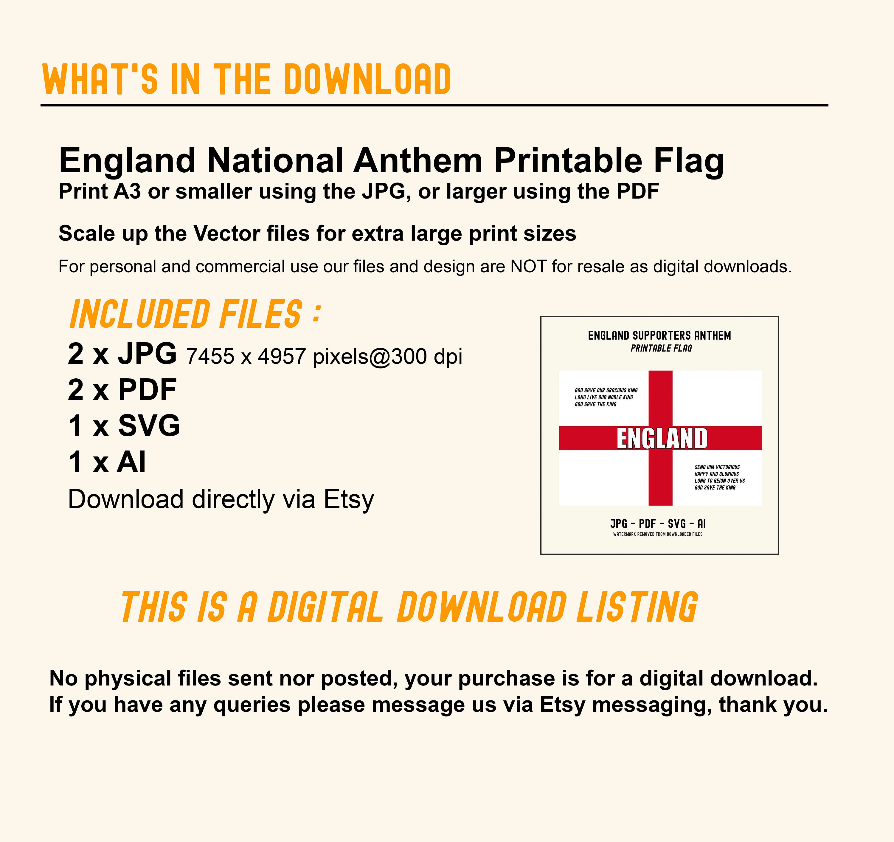England Anthem Flag Printable: George Cross, National Anthem (SVG, PDF ...