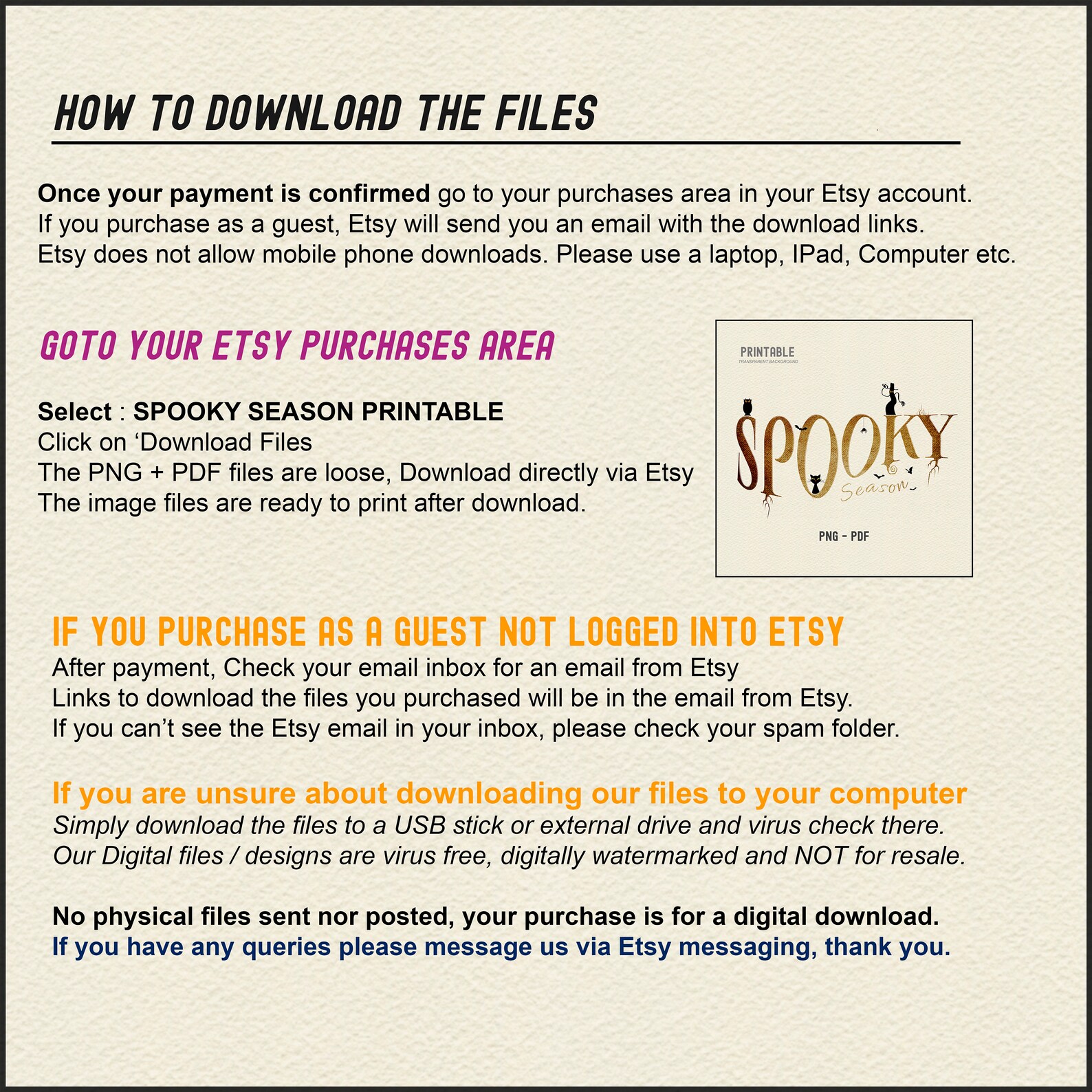 SPOOKY SEASON PNG + Pdf Printable Halloween Original Design. Contains ...