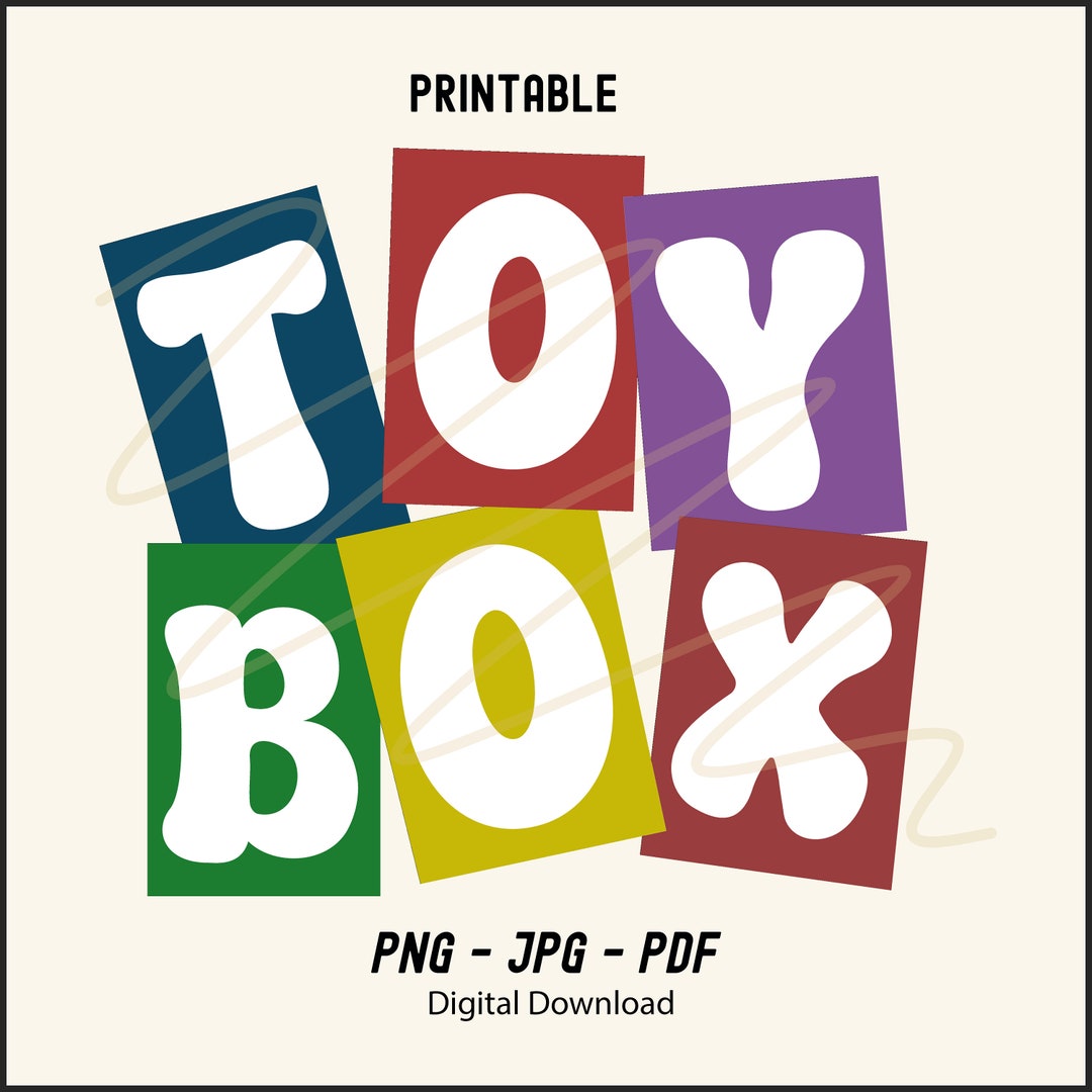 Toy Box Printable Sign: Kids Storage Decor (PNG, PDF, JPG) - Etsy