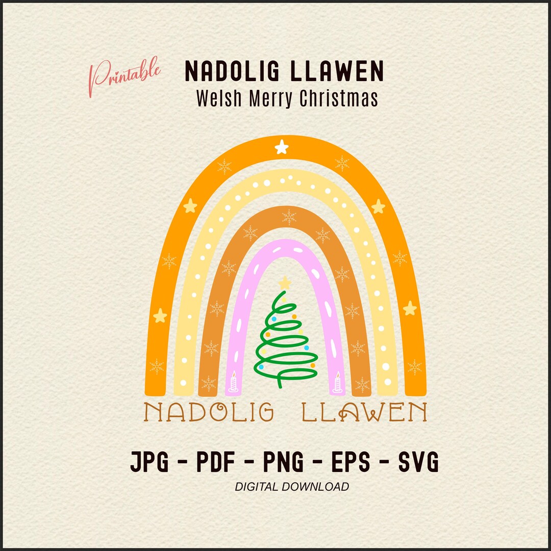 Nadolig Llawen SVG, Welsh Christmas Rainbow (digital Download) - Etsy