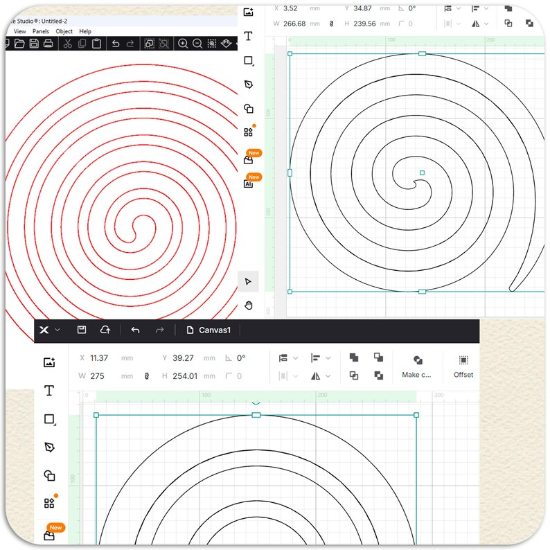 Spirals SVG DXF: Bold Spiral Designs , Laser Cut or Print Files ...