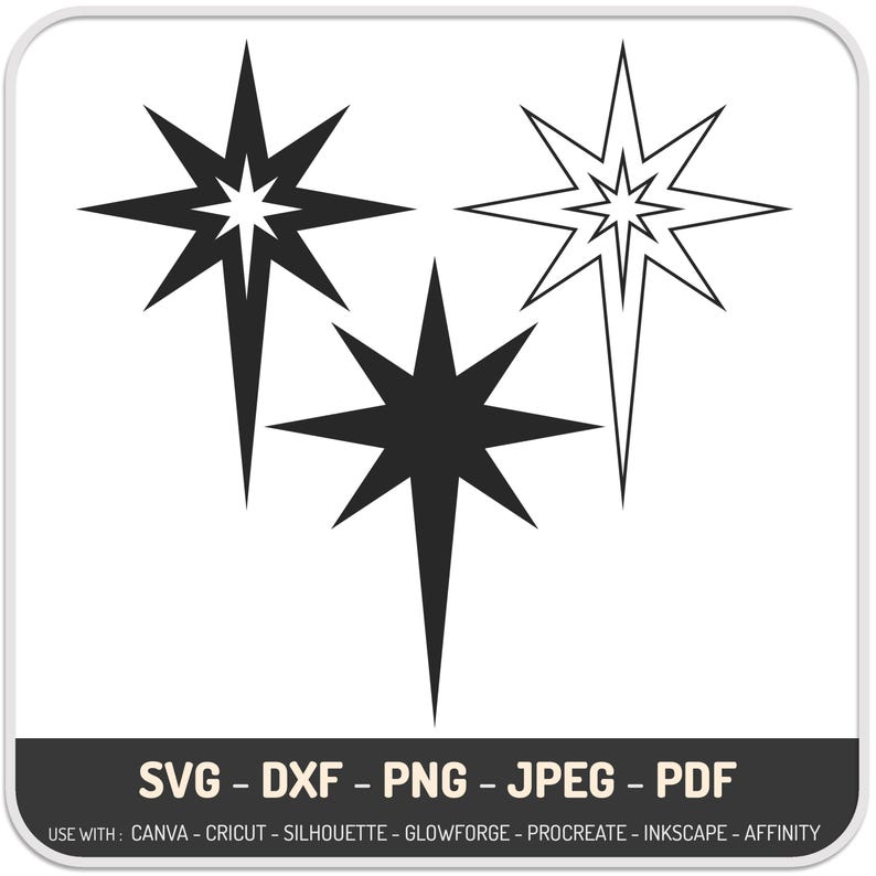 Star of Bethlehem / Nativity Star SVG, PNG, Printable + Cutting Files ...