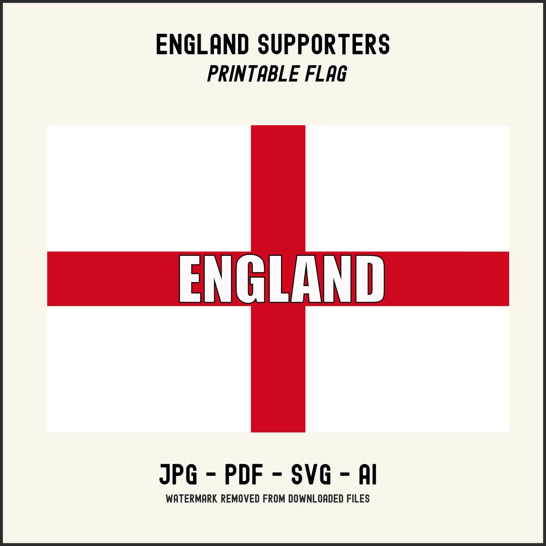 ENGLAND SUPPORTERS FLAG Printable George Cross With England Text for ...