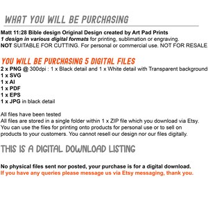 PRINTABE BIBLE VERSE Png, Svg, Pdf, Eps, Matt 11: 28 Come to Me All Who ...