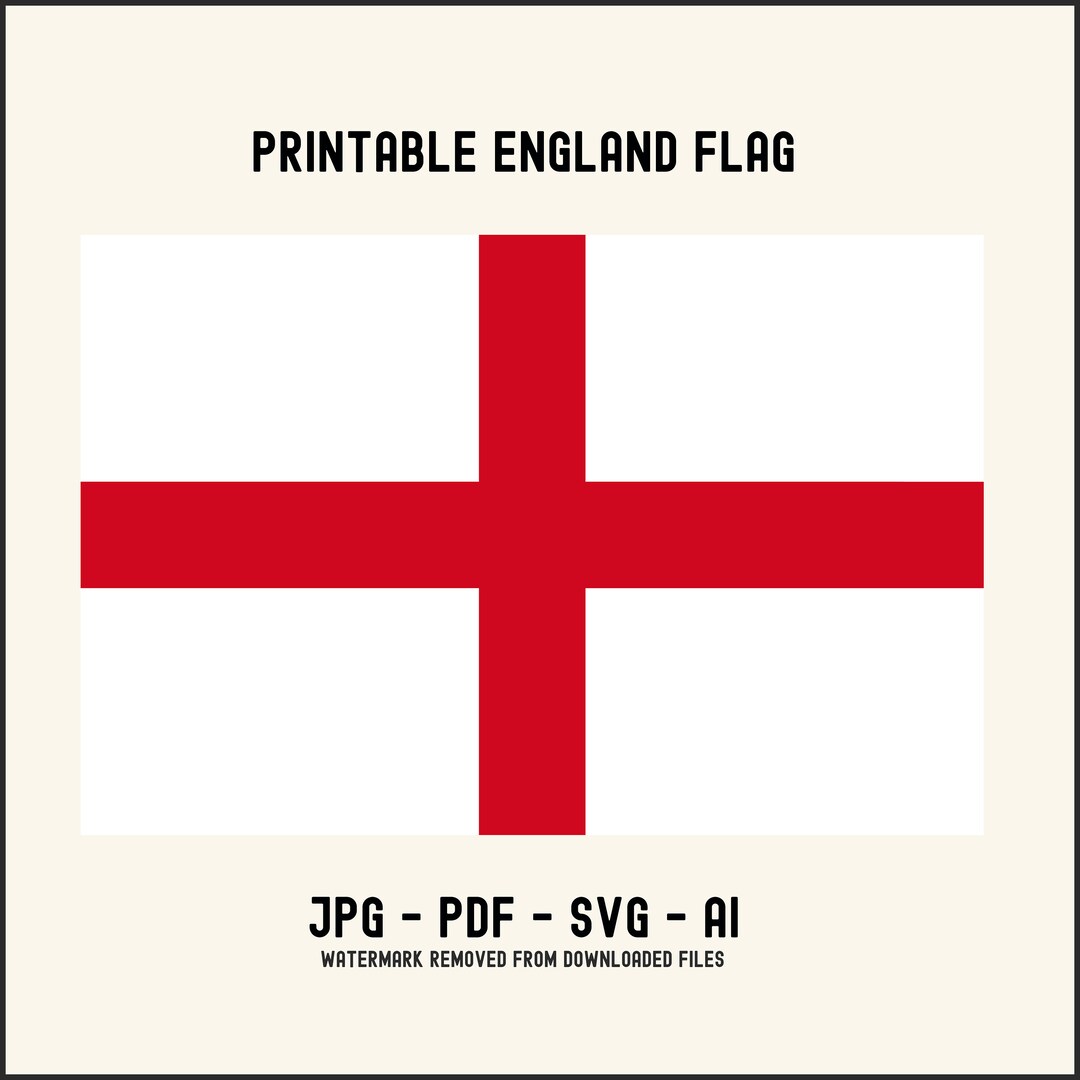 ENGLAND FLAG SVG, Jpg, Pdf, Printable, George Cross. Print the Flag ...