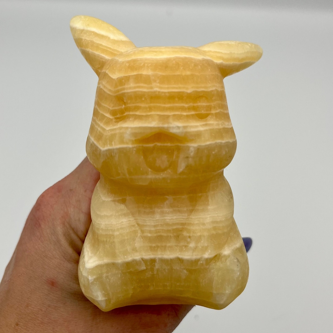 Pikachu Natural Orange Calcite Pikachu - Black Obsidian Pikachu ...