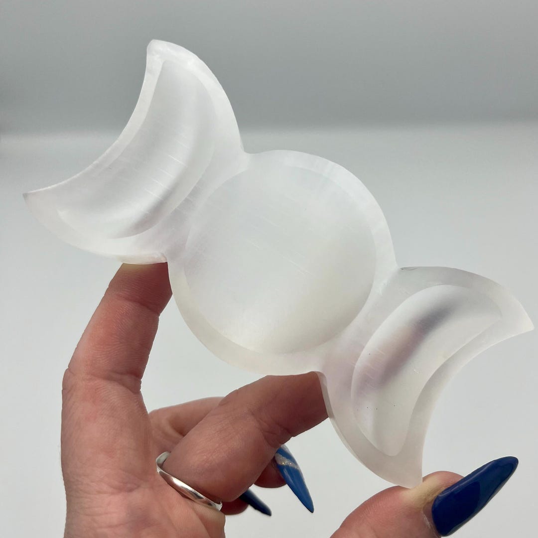 Triple Moon Bowl Triple Moon Satin Spar Bowl - Etsy