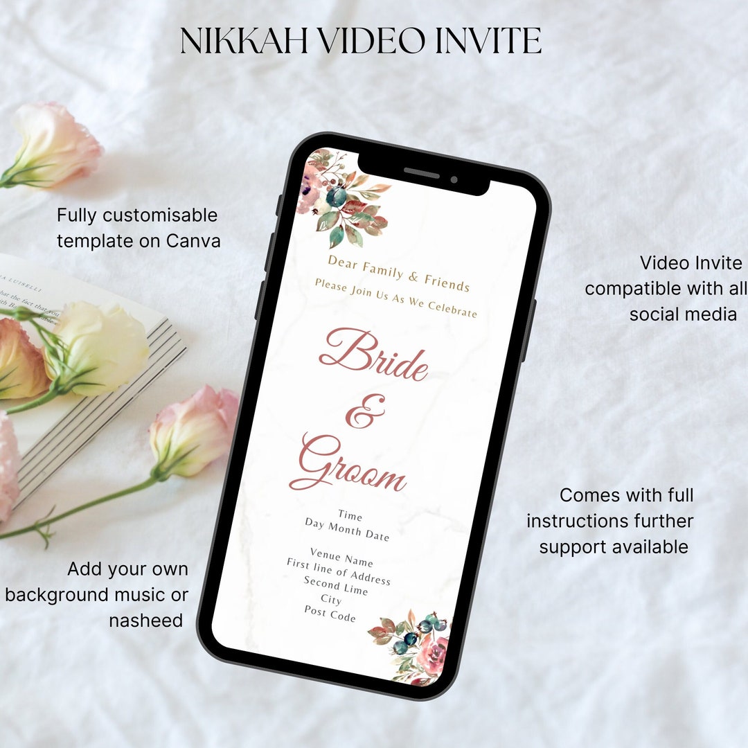 Digital| Nikkah | Wedding Video Animated Invite | Editable - Etsy