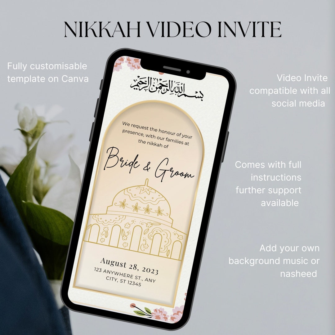Digital | Nikkah | Wedding Video Animated Invite | Editable - Etsy
