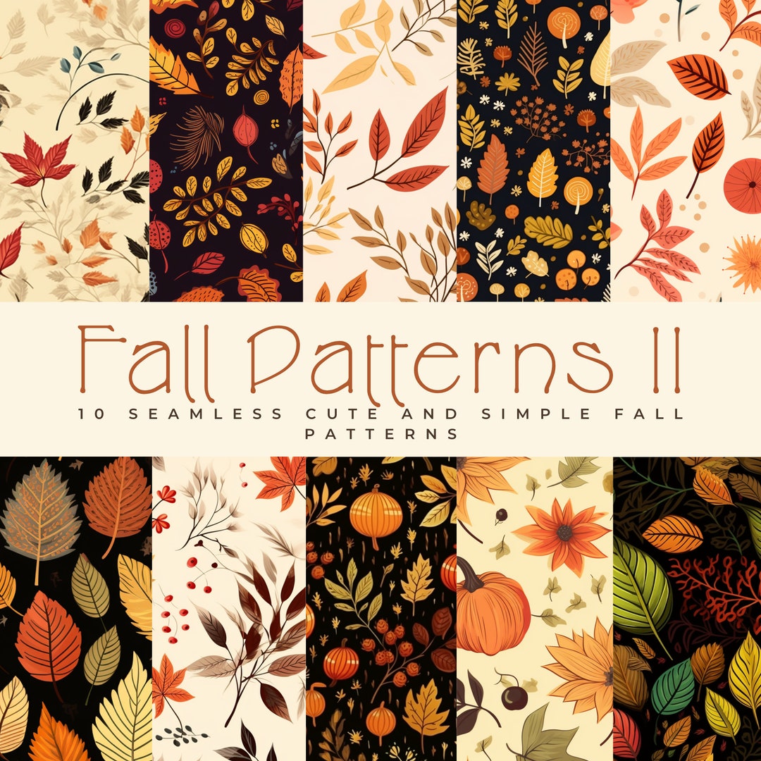 Vintage Fall Digital Papers Digital Prints, Seamless Repeat Autumn ...