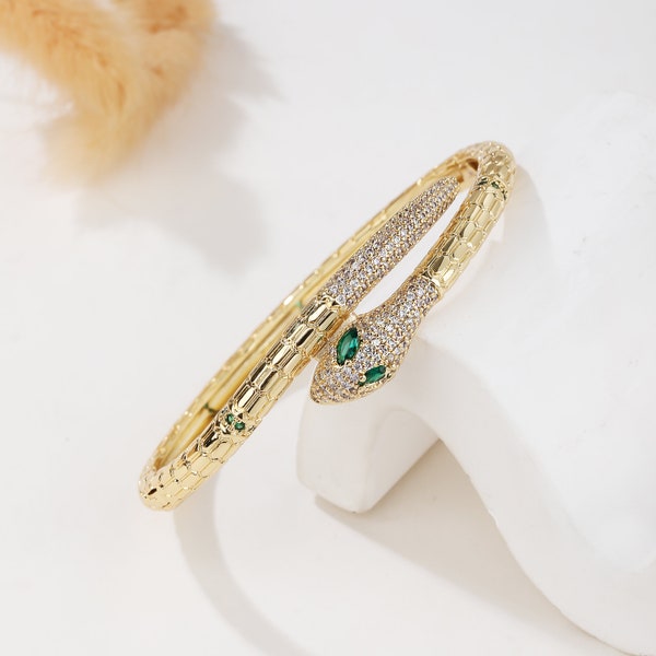 Silver Snake Bangle - Etsy