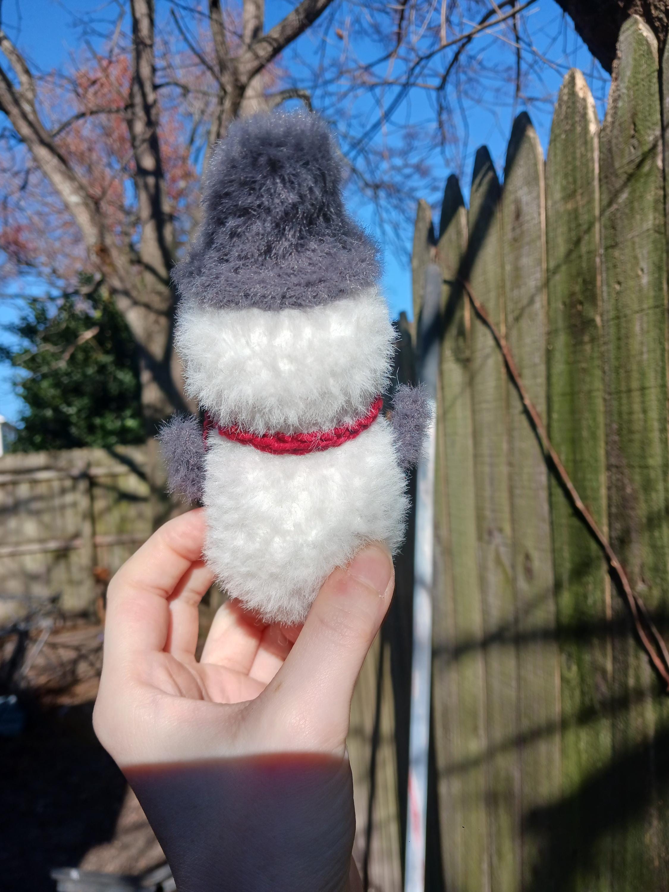 Mini Snowman Plush, Crochet Amigurumi Unique Handmade Christmas Decore ...