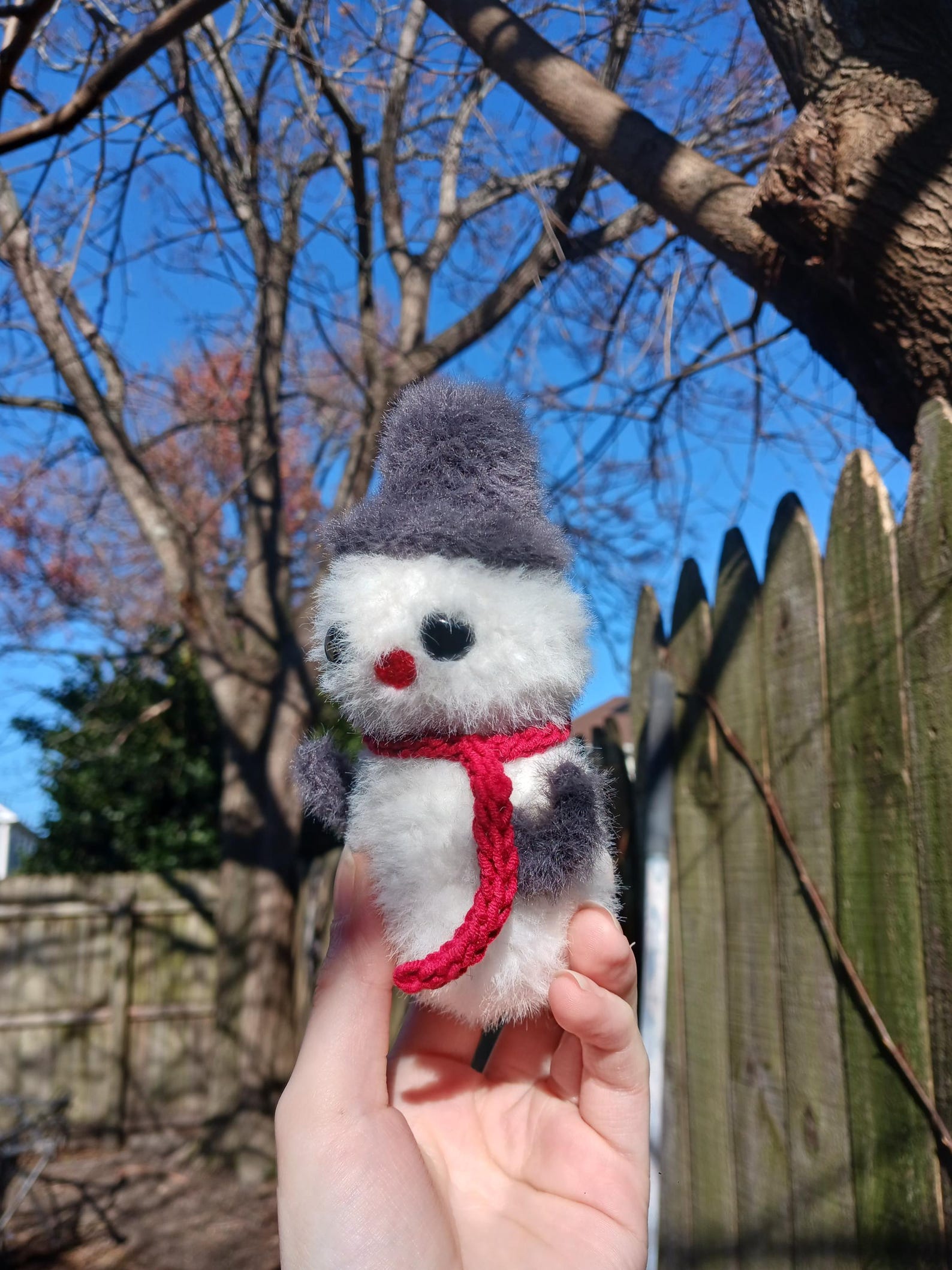 Mini Snowman Plush, Crochet Amigurumi Unique Handmade Christmas Decore ...