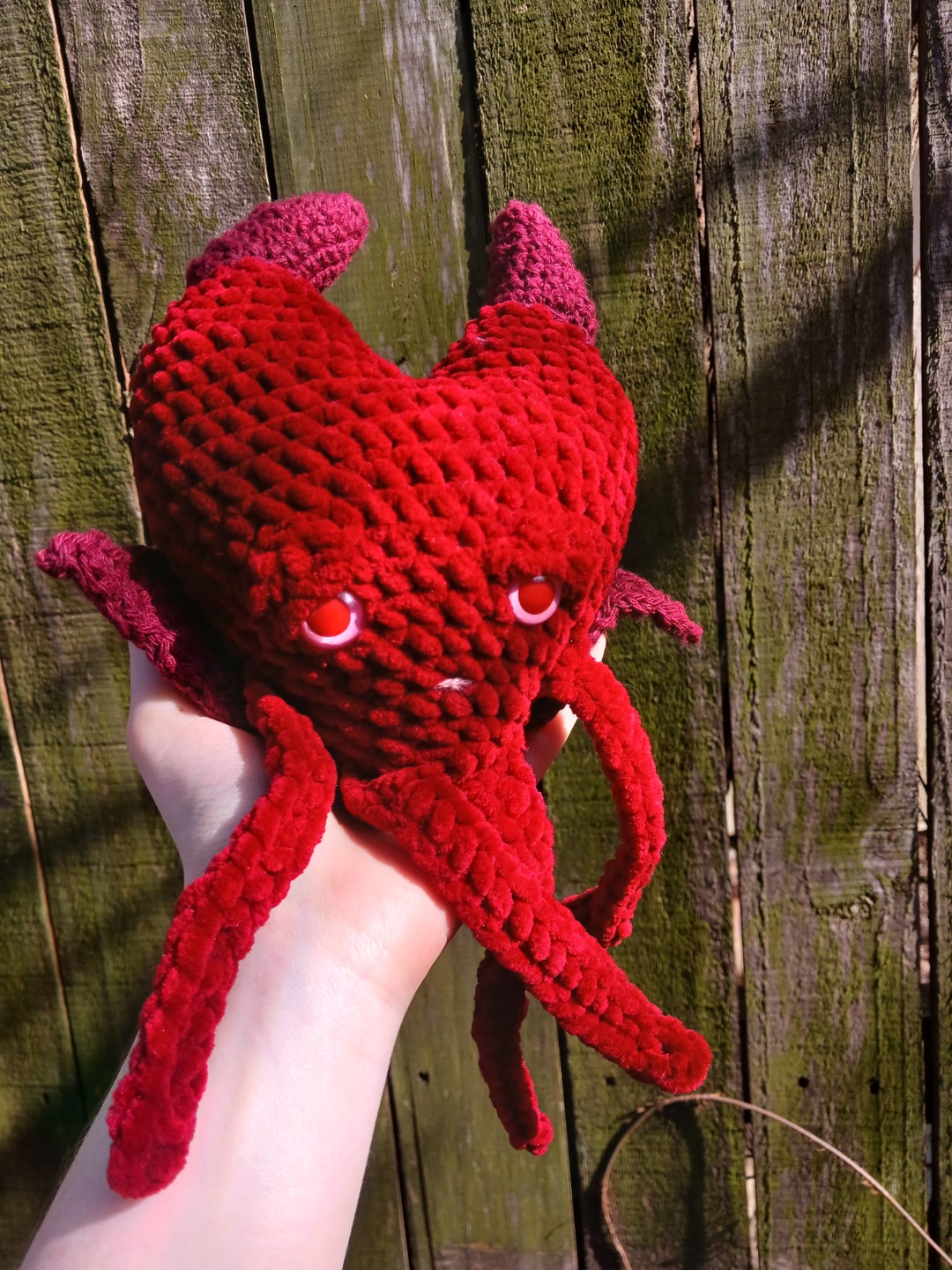Louis the Red Devil Heart Cutie, Handmade Crochet Amigurumi Plush - Etsy