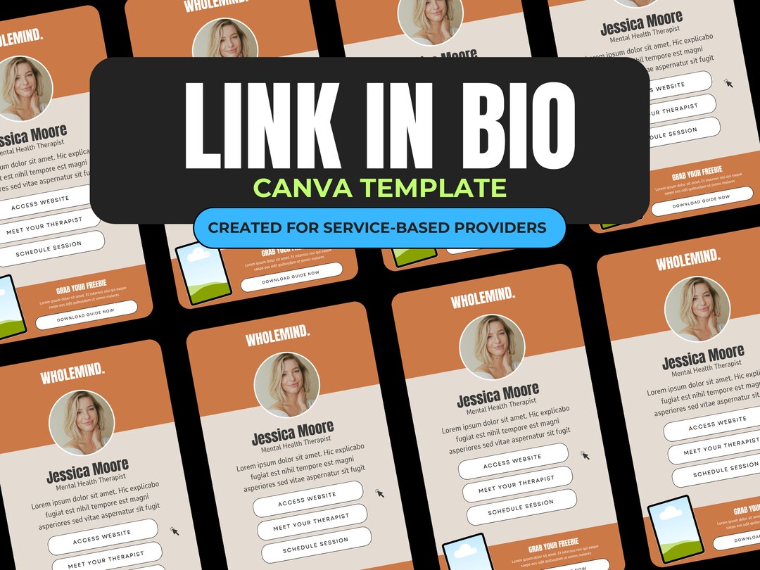 Link in Bio Template Canva Simple Modern Links Website Instagram Landing Page Canva Website ...