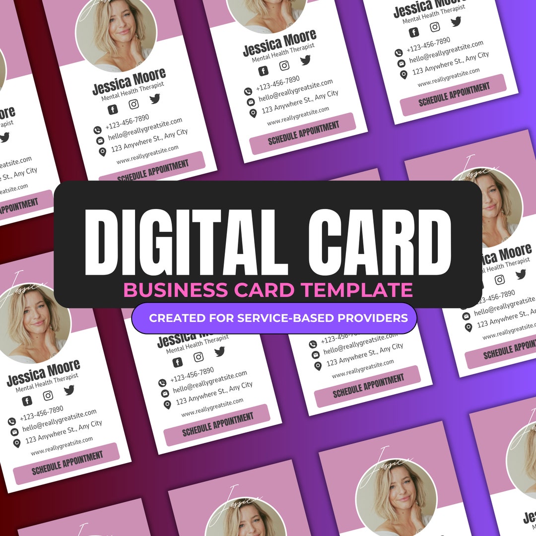 Digital Business Card Template Modern Business Card - Etsy