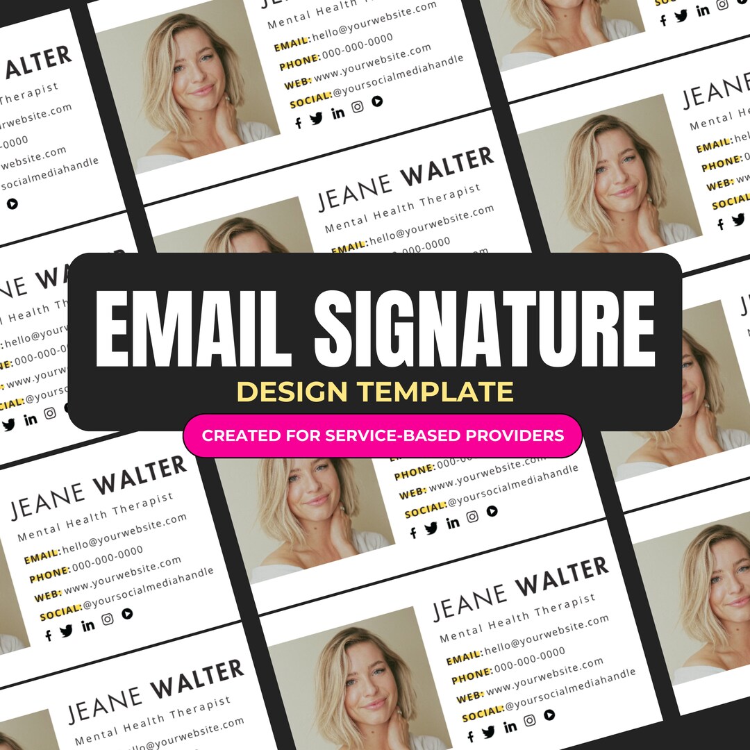 Jeane Walter Email Signature Template Editable Canva - Etsy