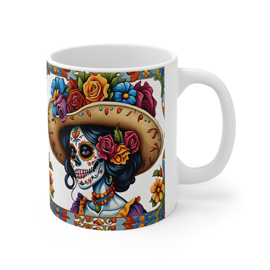 Mexican Catrina Dia De Muertos Coffee Cup Day of Dead Gift - Etsy