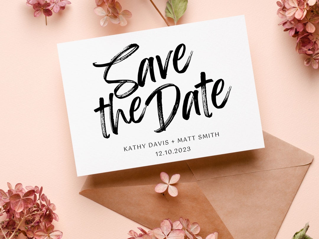 Save the Date Template, Modern & Classic, Editable, Modern Save the ...