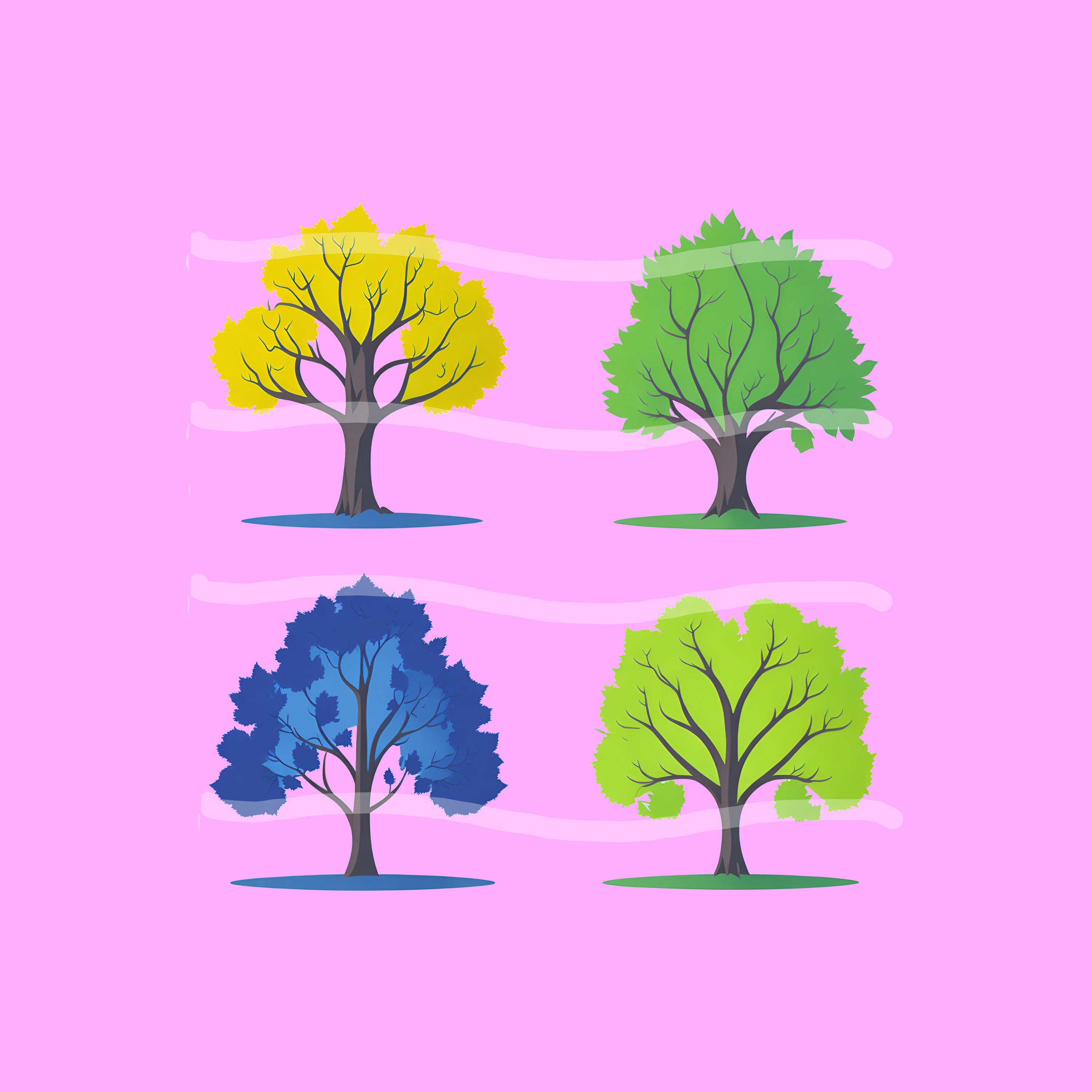 Creative Clipart Trees PNG Transparent - Etsy
