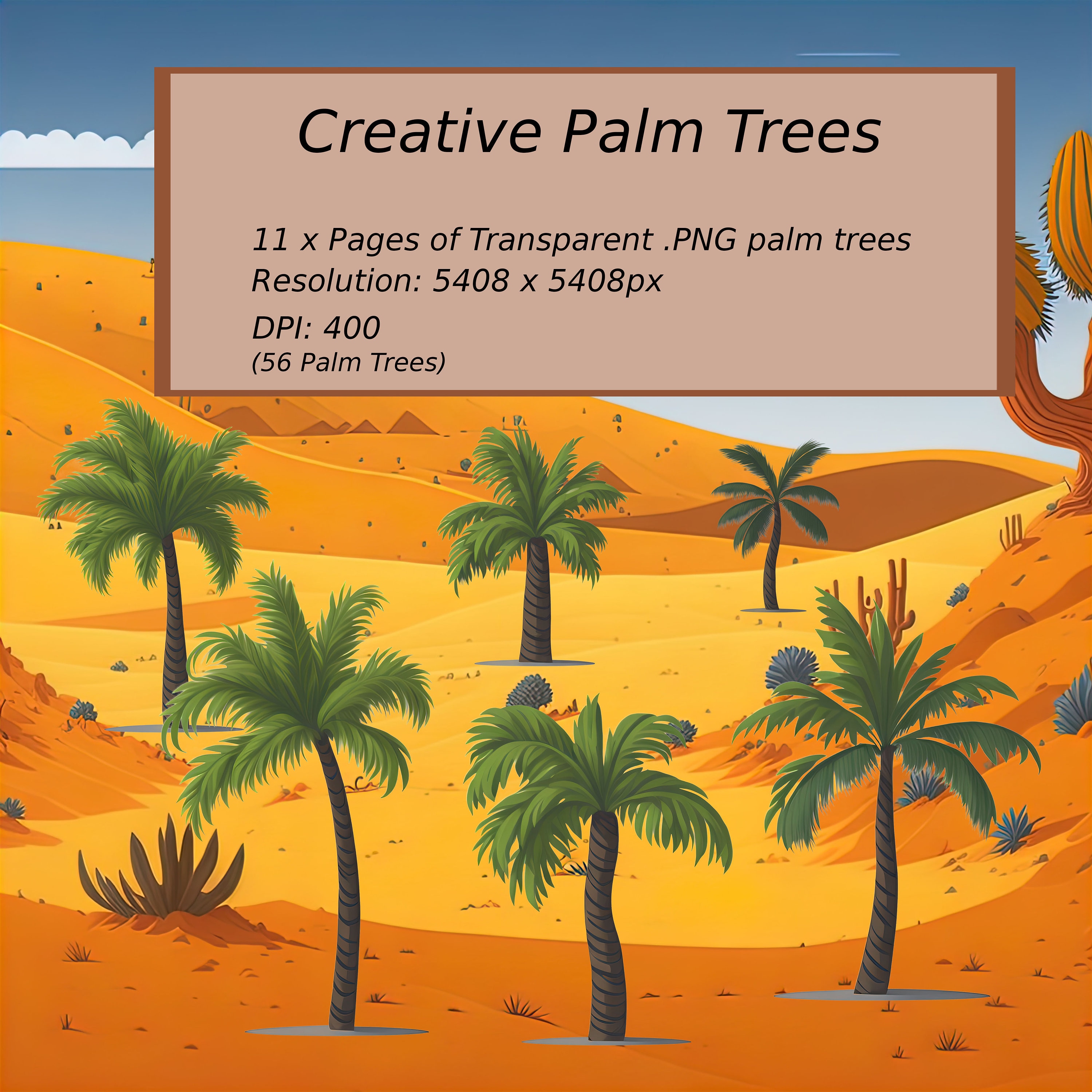 Creative Palm Tree Clipart - Etsy