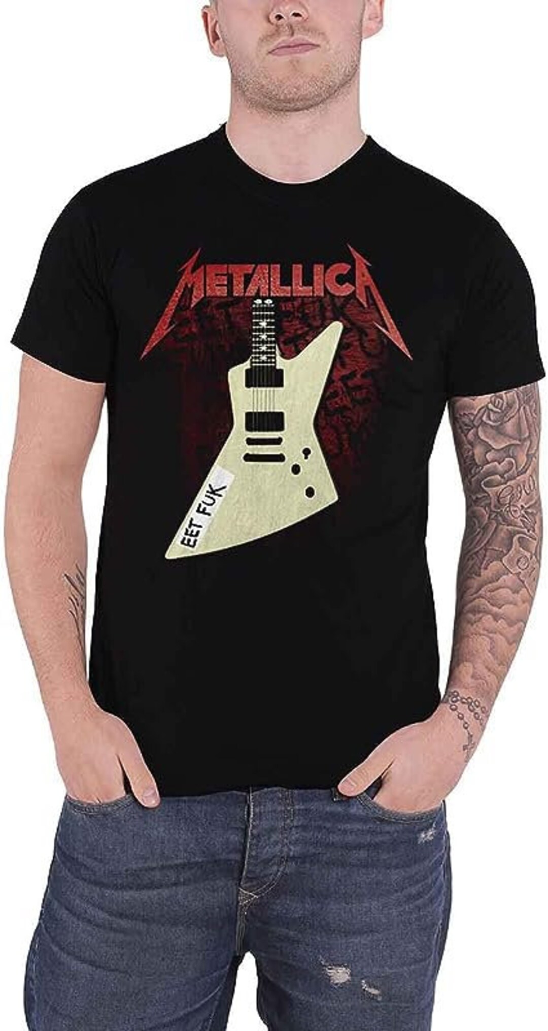 Metallica: Eet Fuk Guitar Black T-shirt (officially Licensed) - Etsy