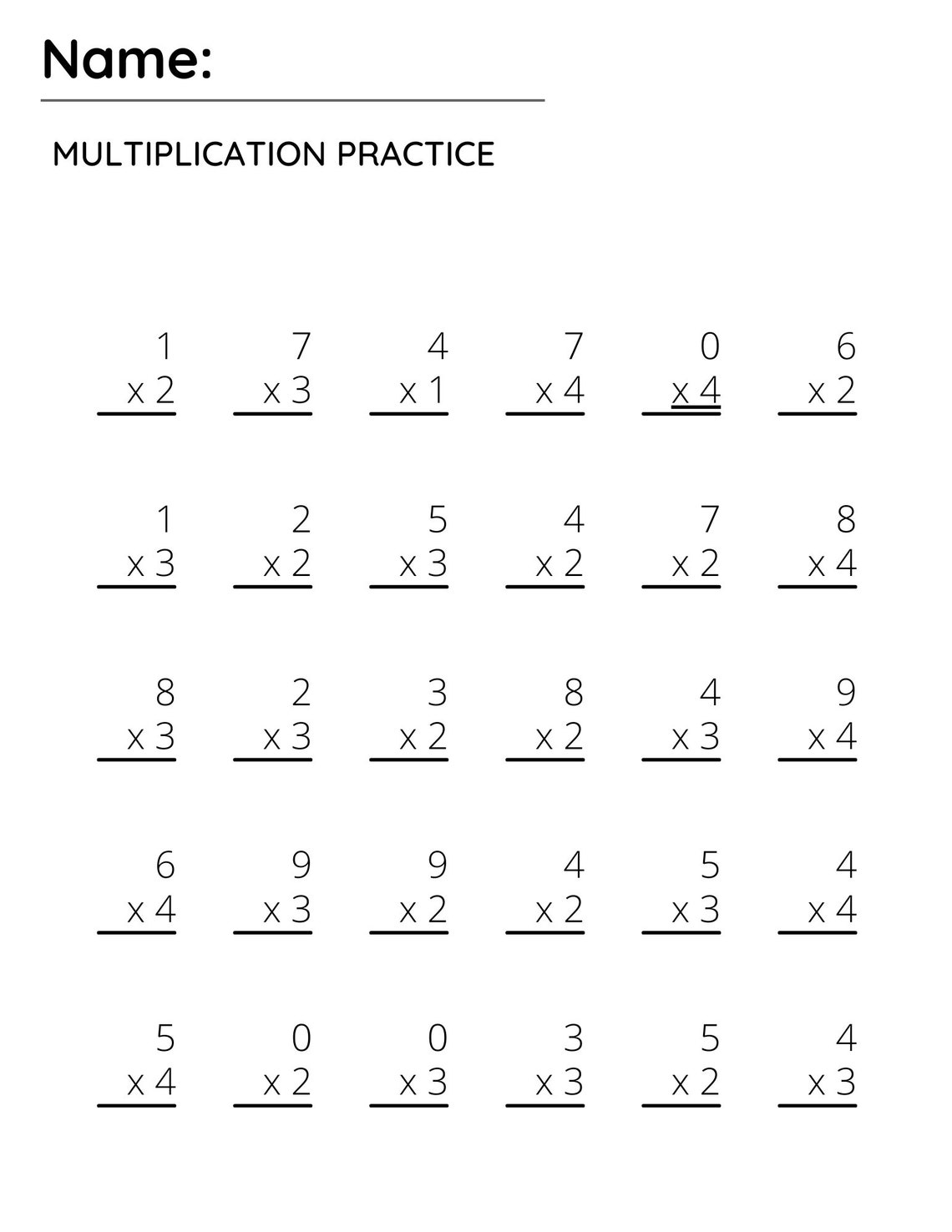 Multiplication Practice - Etsy