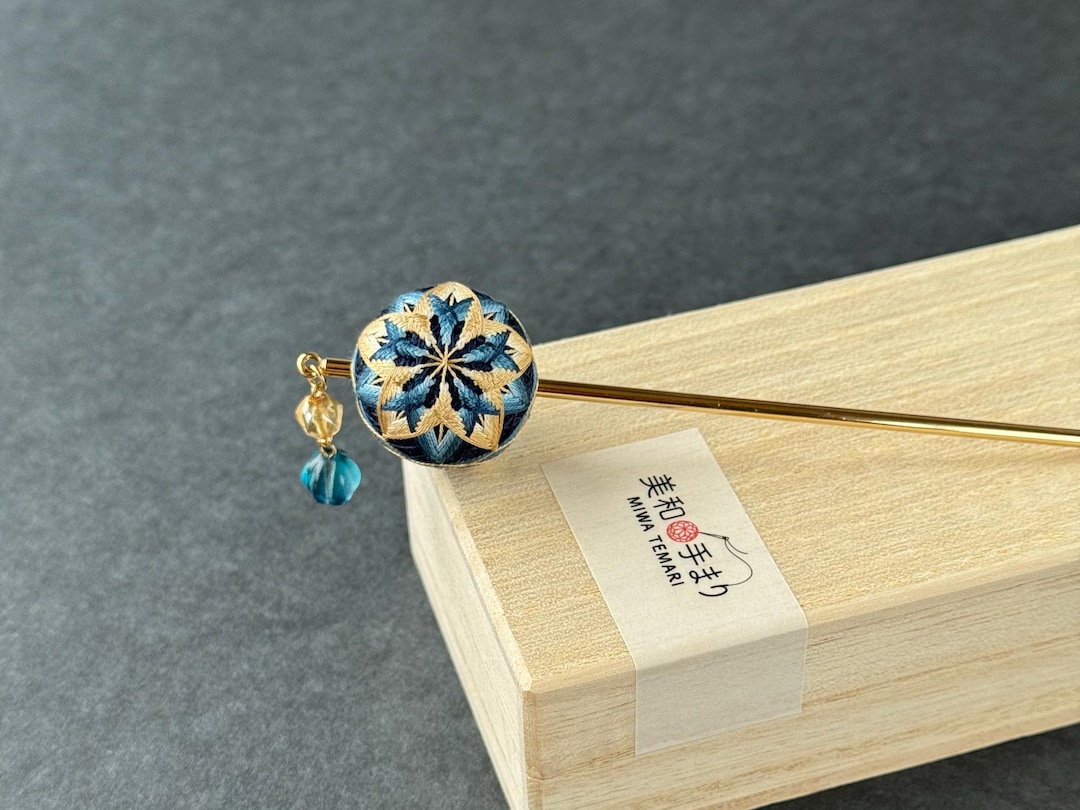 Japanese Kanzashi Hair Stick With Silk Temari Ball, Flower Pattern - Etsy