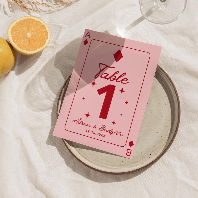 Las Vegas Wedding Table Numbers: DIY Wedding Sign (digital Download ...