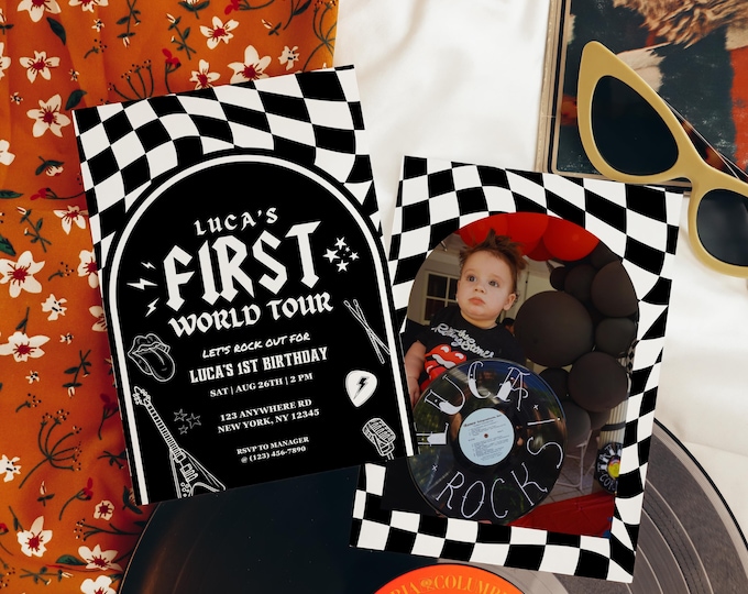 Editable First World Tour Birthday Animated Invitation With Photo 1st ...